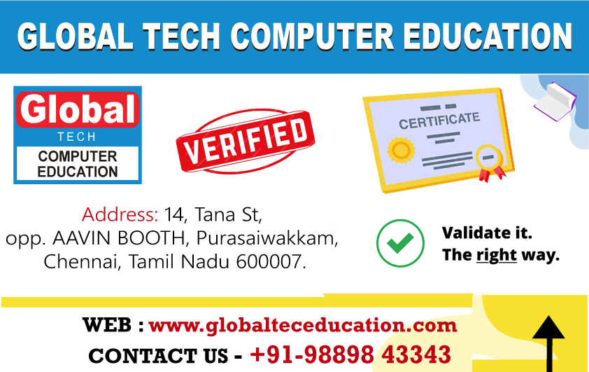 Global Tech Computer Education Training Institute Purasawalkam.